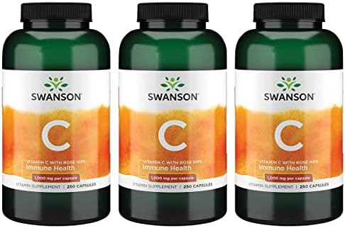 Amazon.com: Swanson Vitamin C w/Rose Hips - Herbal Supplement Promoting Skin Health, Heart ...