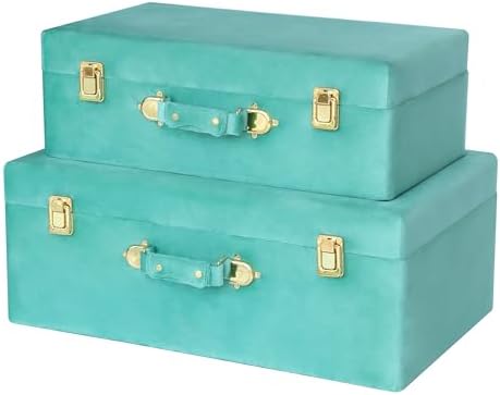 Amazon.com: HofferRuffer Velvet Storage Trunks with Wood Frame, Set of ...