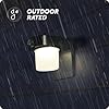 Globe Electric 19W Black Patio Light 1000 Lumens Hardwired Automatic ...