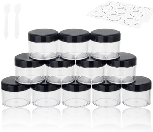 Amazon.com: 20 Grams Small Plastic Jars with Lids, 12 Pack Travel ...