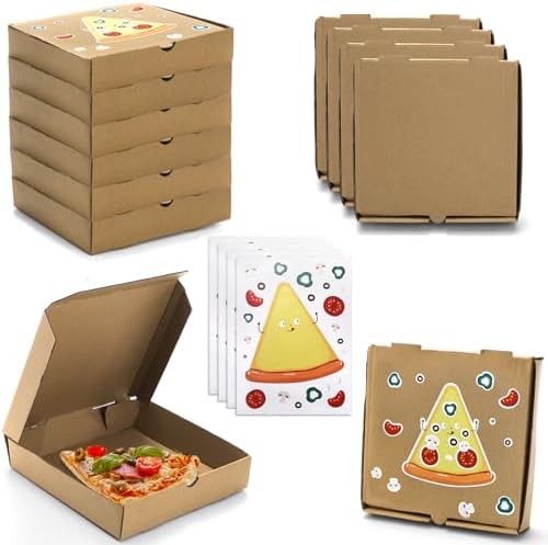 Amazon.com: ZENFUN 40 Pcs Kraft Mini Pizza Boxes with 40 Pizza Stickers ...
