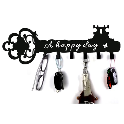 Amazon.com: Wall Coat Hook Rack Family Metal Key Hooks Decorative Key ...