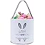 Amazon.com : Easter Bunny Basket Egg Bags for Kids,Canvas Cotton ...