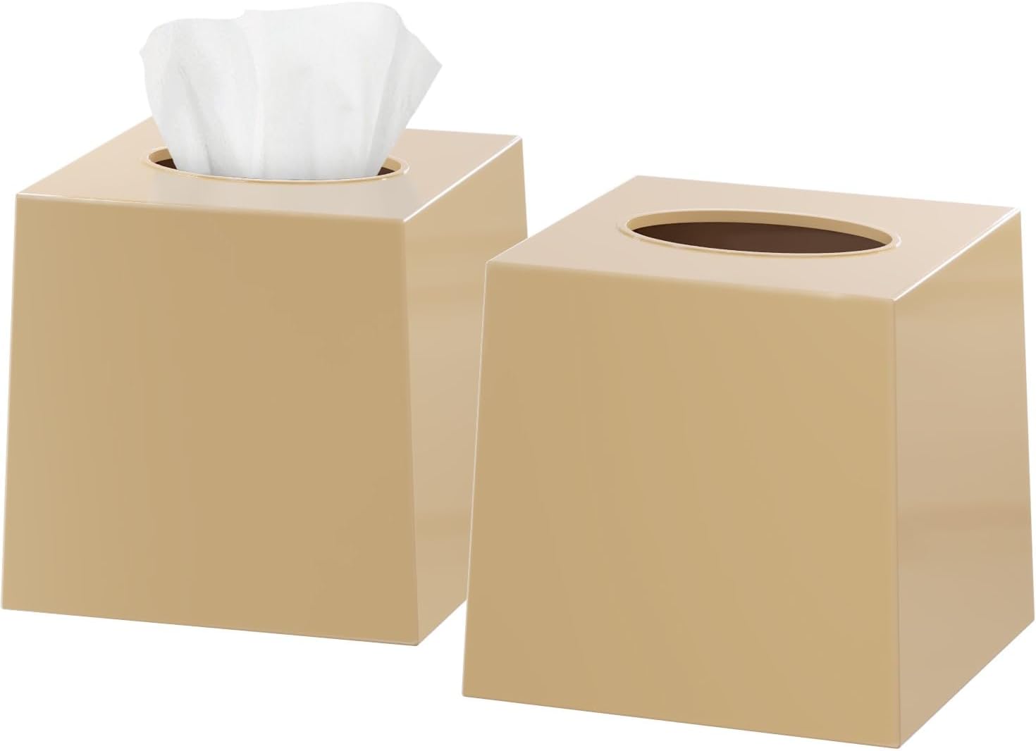 Amazon.com: Beige Tissue Box Cover Square - Plastic Facial Tissue Box ...