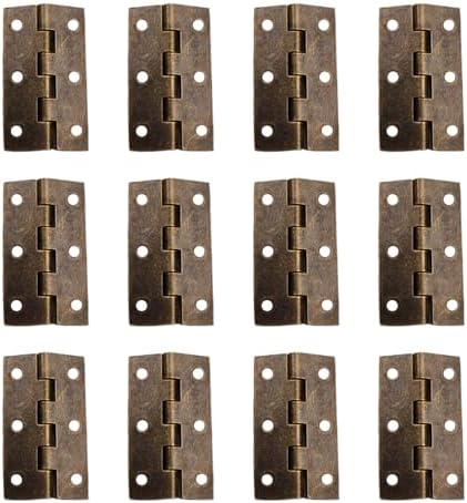 Antrader Antique Bronze Hinges,12Pcs Folding Butt Hinges Bronze Hinge ...