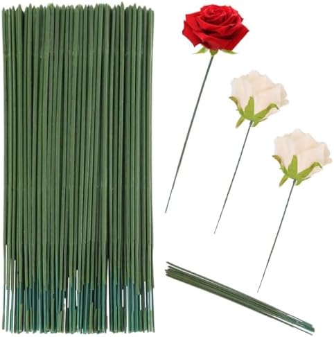 mkemka 100Pcs Plastic Floral Stem Green Florist Wires Plastic Flower ...