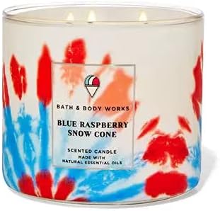 Amazon.com: Bath and Body Works Blue Raspberry Snow Cone 3-Wick Candle ...