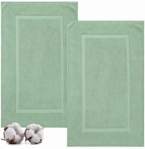 Amazon.com: White Classic Luxury Bath Mat Floor Towel Set - Absorbent ...
