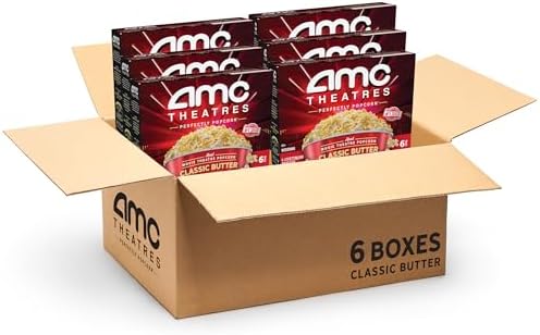 Amazon.com: AMC Theatres Microwave Popcorn, Classic Butter, 2.75 oz (6 ...