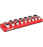 Amazon.com: WORKPRO Magnetic Socket Organizer, 3/8-Inch Metric Socket ...