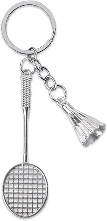 Amazon.com: Guqqeuc Battledore Badminton Keychain for Women Men Sports ...