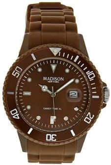 Amazon | マディソン Madison Candy Time XL Chocolate Mens Watch G4167-19-1 男性 ...