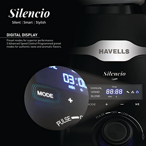 Havells Mixer Grinder Silencio | Powerful HVDC Motor |Hands Free ...