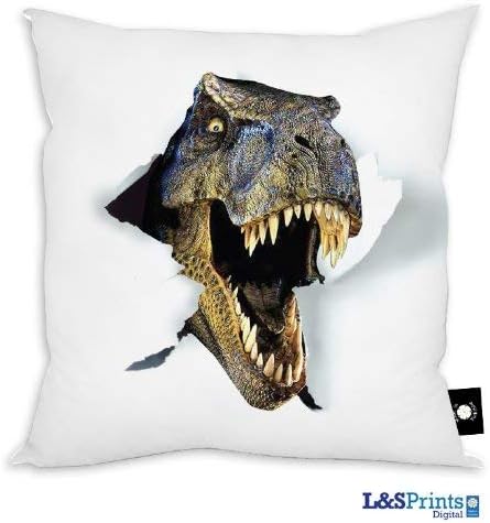 T-REX DINOSAUR BURST DESIGN CUSHION 18" X 18" NOVELTY CUSHION MADE IN ...