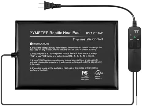 Amazon.com : Pymeter Reptile Heating Pad with PID Thermostat & Timer 8 ...