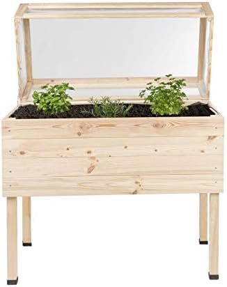 tectake® Hochbeet mit Frühbeet Aufsatz, Pflanzkasten aus ...