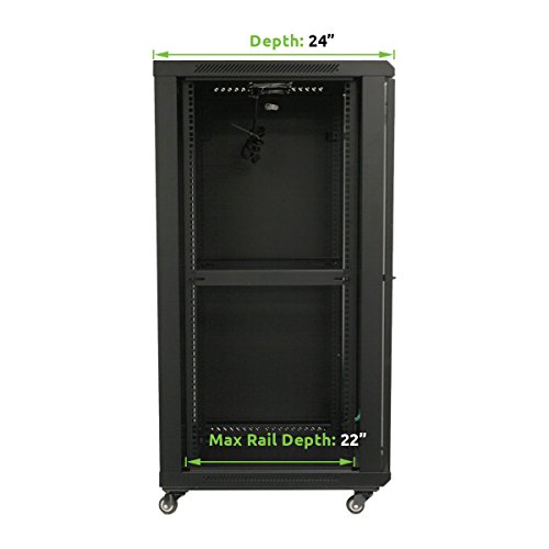 Buy NavePoint 22U Server Rack Enclosure with Shelves, Caster Wheels, 2 ...