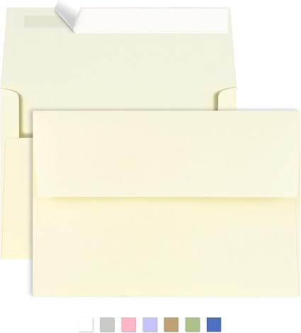 Amazon.com : 50 Pack 5x7 Envelopes for Invitations,5.25x7.25 inches,A7 ...