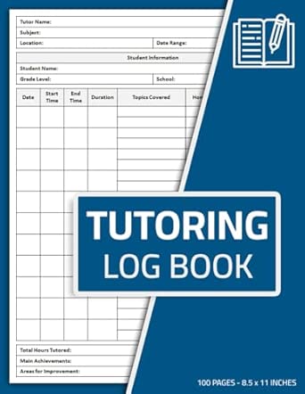 Tutoring Log Book: Student Tutoring Session Record | Private Tutor ...