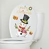 Amazon.com: Christmas Decor Sticker, Funny Snowman Xmas Tree Toilet Lid ...