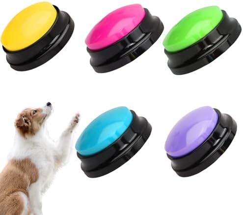 HoaaiGo 5 Pcs Dog Talking Buttons, 30 Second Recordable Pet Training ...
