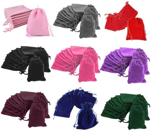 50 Pcs Velvet Drawstring Bags, Well-stitched Jewellery Pouches for ...