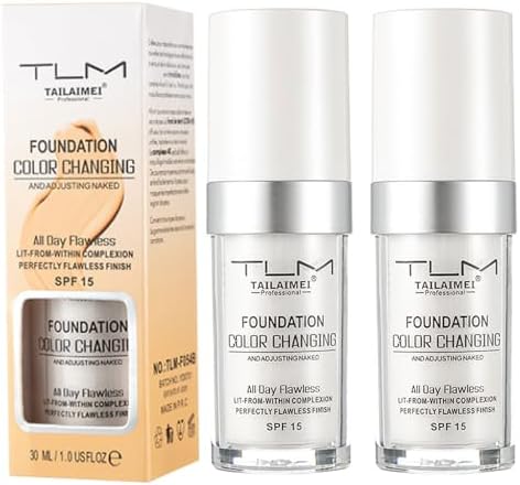 Amazon.com : 2PCS TLM Colour Changing Foundation - Flawless Coverage ...