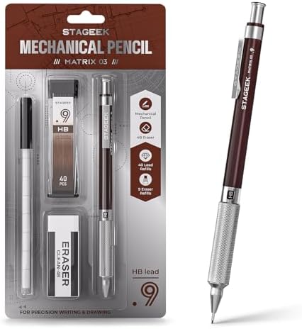 Amazon.com : STAGEEK 0.9mm Mechanical Pencil, Metal Art & Drafting ...
