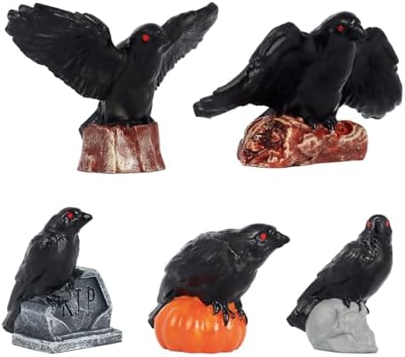Amazon.com: Sonwyoung 50 Pcs Miniature Crows Figurines Mini Resin Crows ...