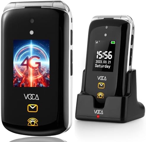VOCA Big Button Flip Phone for Elderly, Dual Screen, Unlocked 4G LTE ...