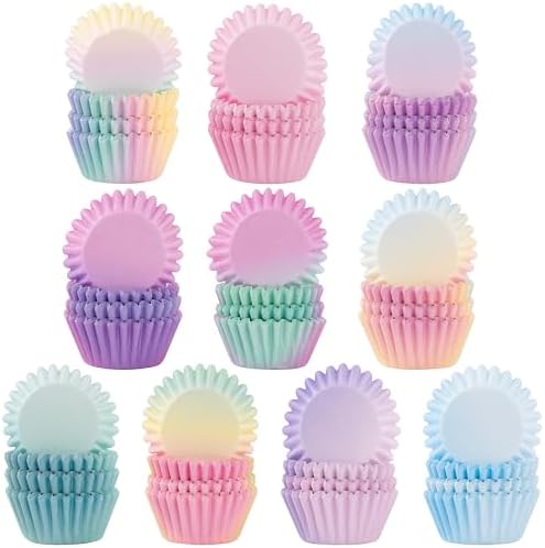 Amazon.com: COcnny 600pcs Mini Cupcake Paper Liners, Pink Blue Purple ...
