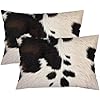 Amazon.com: Cow Print Pillow Cover Queen Size Set of 2 Black and Brown ...