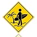 Amazon.com: DAGUI Surfer Crossing Tin Sign - 12× 12 Inch Rust-Free .040 ...