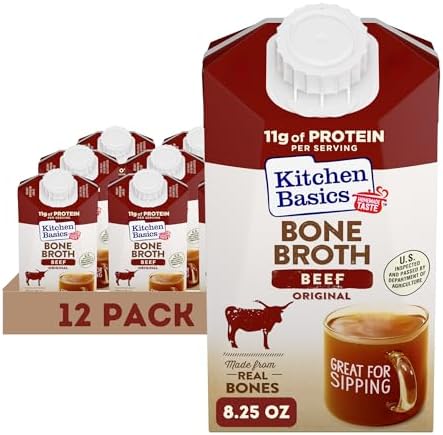 Amazon.com : Kitchen Basics Beef Bone Broth, 8.25 oz Carton, a ...