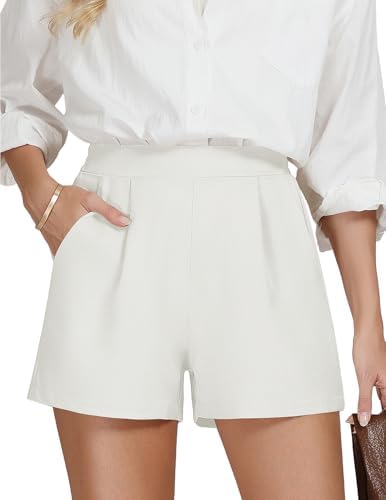 AKEWEI Womens Dressy Shorts High Waisted Wide Leg Dress Shorts for ...