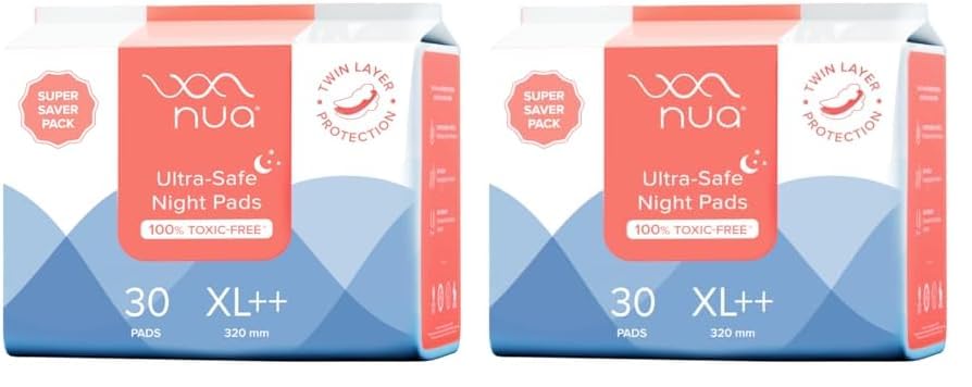 Nua Ultra Safe Night Pads(XL++) For Heavy Flow|SUPER SAVER Pack Of 60 ...