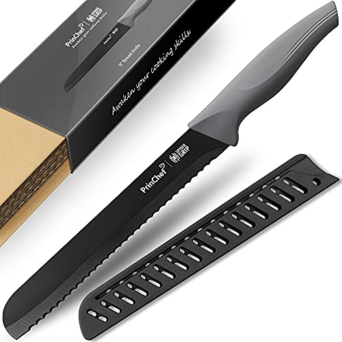 PrinChef Bread Knife - Knife Set Accessories, 8 Inch Serrated Bread ...