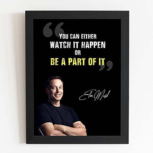 Craftolive Typography Elon Musk Quote Motivational Poster Wall Frame ...