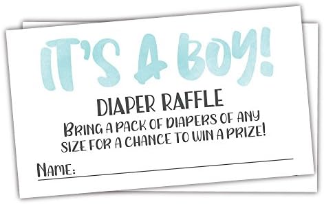 Amazon.com : 50 Blue Watercolor It’s A Boy Diaper Raffle Tickets - Boy ...
