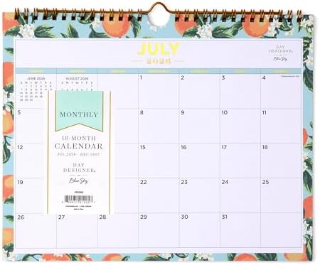 Amazon.com: Blue Sky Day Designer 2026-2027 18 Month Monthly Academic ...