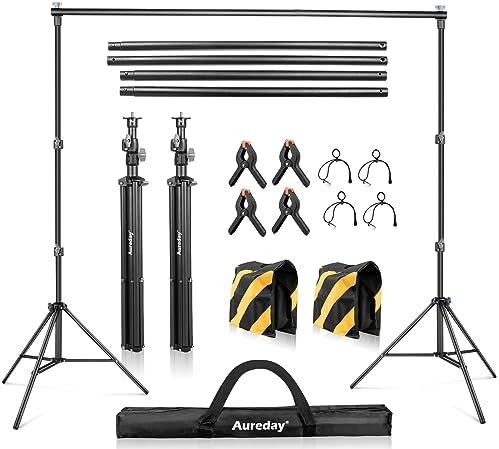 Amazon.com : Aureday Backdrop Stand, 8.5x10Ft Adjustable Photo Backdrop ...
