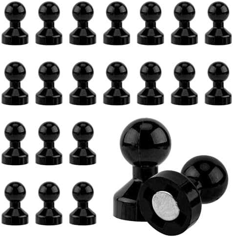 50pcs Push Pin Magnets, Black Map Pushpin Packed in Box - Reusable ...