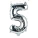 Amazon.com: Silver Number “5”Balloons 16 Inch, Mylar Foil Custom Single ...