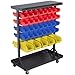 Amazon.com: Mobile Double-Sided Floor Rack 36 x 12 x 45 with 74 Bins ...