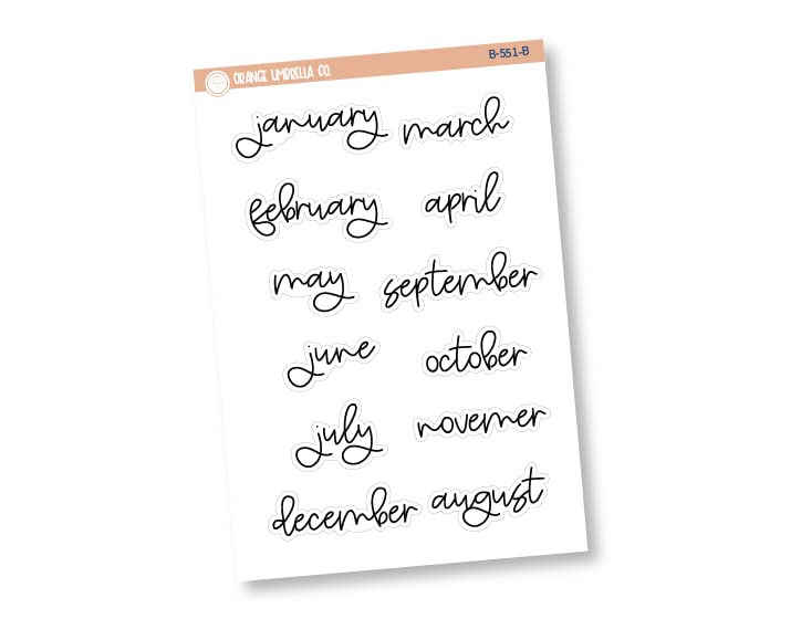 Amazon.com: Month Name Planner Stickers and Labels - 7x9 ECLP Monthly ...