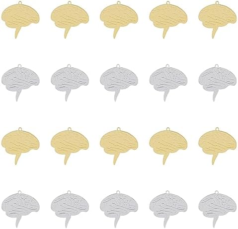 Amazon.com: DICOSMETIC 20Pcs 2 Colors Anatomical Brain Charm Human ...