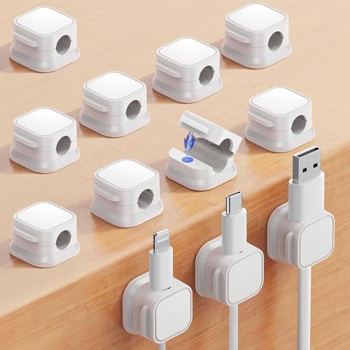 Amazon.com: 12 Pack Magnetic Cable Organizer, Adhesive Desk Cord ...