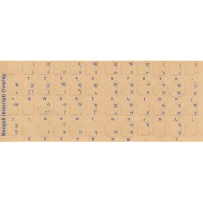 Transparent Bengali Keyboard Stickers with Blue Characters in Kosovo at ...