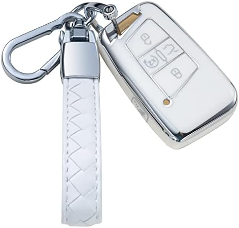 Amazon.com: Lcyam 5-Button Key Fob Cover Case for Volkswagen VW Tiguan ...