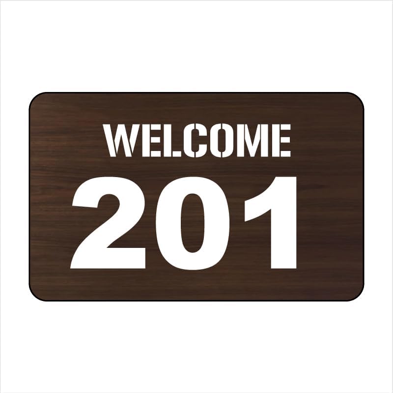 Number Plate 201 Door, Room, etc Engineered Wood Board fixed with White ...